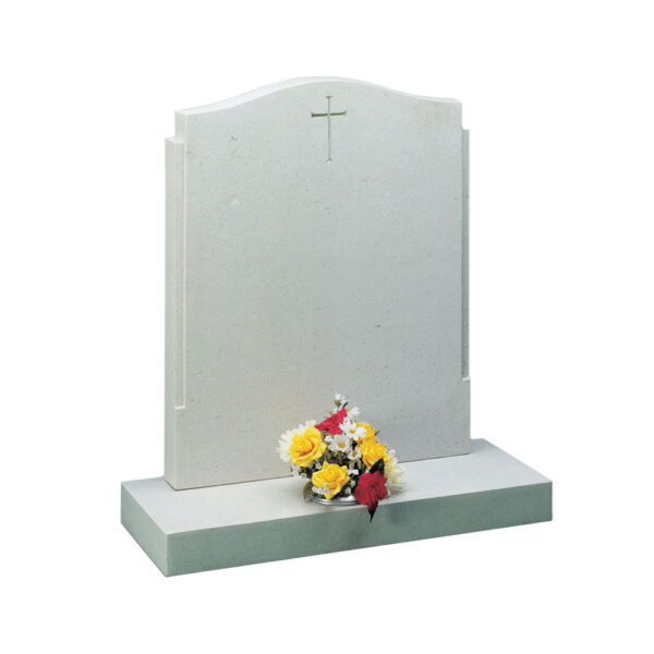 GHS18 - Ogee Headstone with Red Rose - Memorials of Distinction