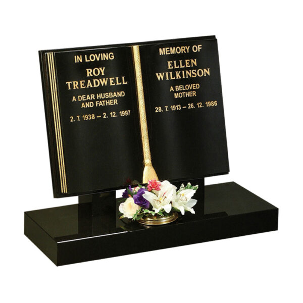 GHS47 - Fully Shaped Book Headstone - Memorials of Distinction