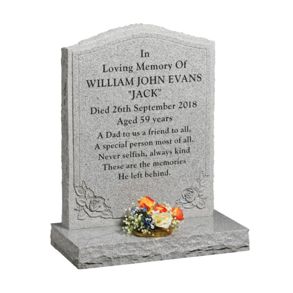 GHS71 - Floral Carved Headstone - Memorials of Distinction