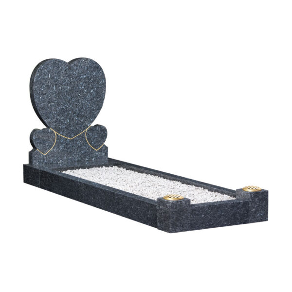 GF130 - Triple Heart Kerbed Memorial - Memorials of Distinction